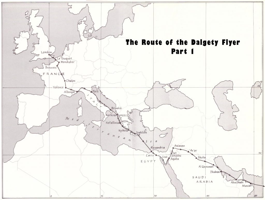 Map of Flight from London to Australia - Brian Milton